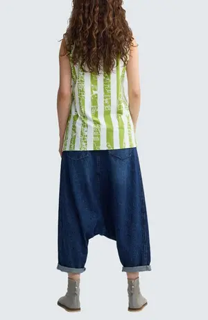 LUUKAA Striped High-low Top - Lime