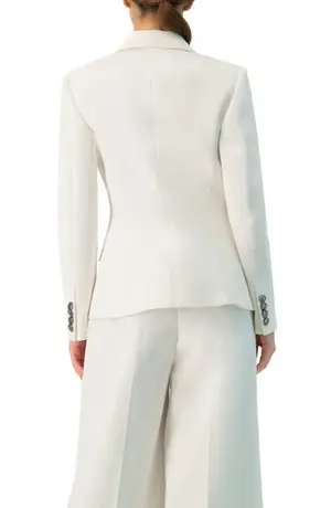 IVONNE Cotton Twill Blazer - White