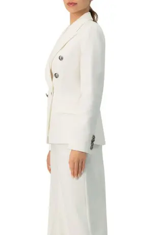 IVONNE Cotton Twill Blazer - White