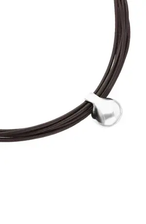 UNODE50 Leather Necklace With Sterling-plated Dial