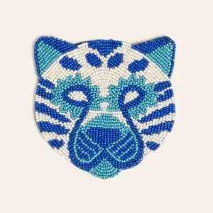 ZSA ZSA ZSU Dadri Beaded Coaster Tiger 4 - Blue