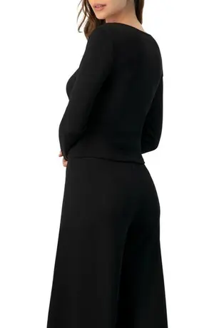 IVONNE Ribbed Long Sleeve Crop Top
