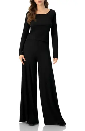 IVONNE Ribbed Long Sleeve Crop Top