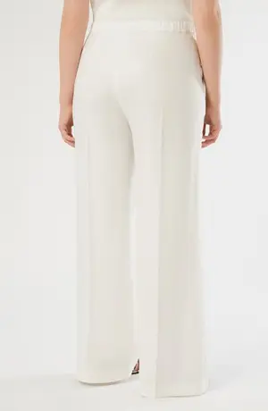 Marina Rinaldi Canapa Linen Wide Leg Pants - White