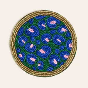 ZSA ZSA ZSU Dadri Beaded Coaster 4 In Blue