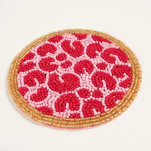 ZSA ZSA ZSU Dadri Beaded Coaster 4 - Red