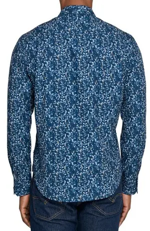 BROOKLYN BRIGADE Stems Print Woven Long Sleeve Basic - Navy