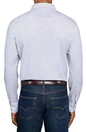 BROOKLYN BRIGADE Diamond Print Knit Long Sleeve Basic - White/blue