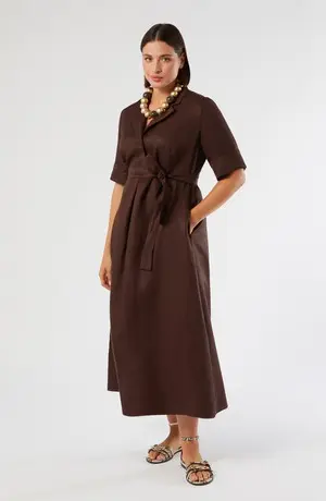 Marina Rinaldi Belted Shirt Dress