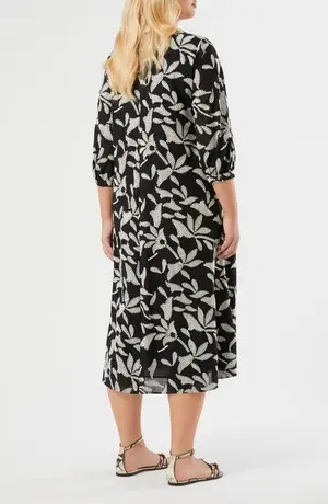 Marina Rinaldi Floral Embroidery Maxi Dress