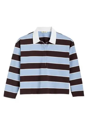 Madewell Striped Rugby Polo Shirt - Tranquil Blue