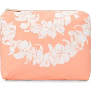 ALOHA COLLECTION Small Plumeria Lei Zip Pouch - Peachy
