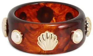 PETIT MOMENTS Detailed Resin Bangle Bracelet
