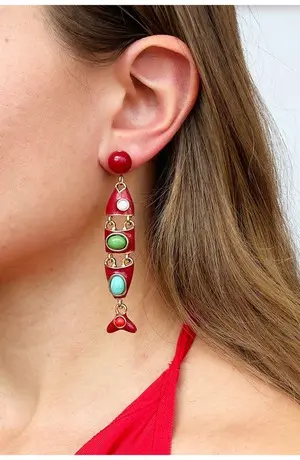 PETIT MOMENTS Gwenna Fish Drop Earrings
