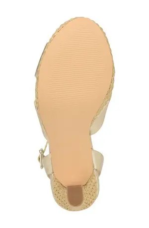 Nine West Platform Sandal With Ankle Strap - Gold
