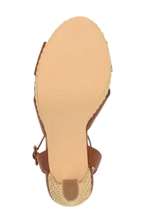 Nine West Platform Sandal With Ankle Strap - Medium Brown