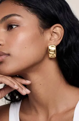 Ettika Molten Edge Stud Earrings