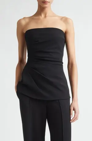 Proenza Schouler Damea Matte Double Crepe Top - Black