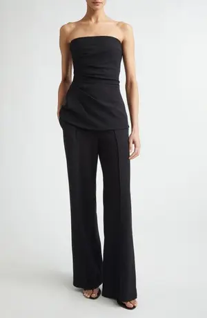 Proenza Schouler Damea Matte Double Crepe Top - Black