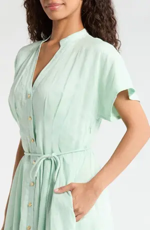 EVER NEW Jemma Linen Shirt Dress