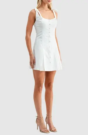 ALL IN FAVOR Pleated Minidress - Ivory