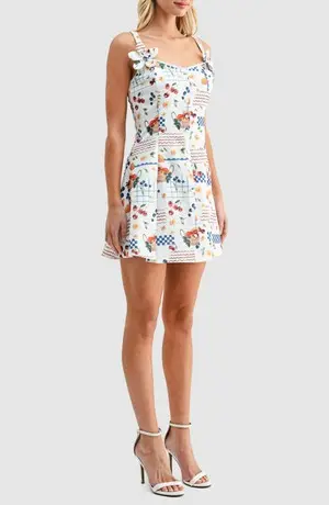 ALL IN FAVOR Printed Minidress