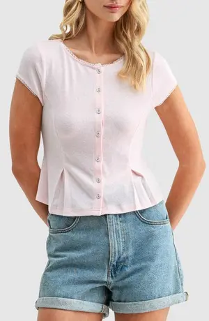All In Favor Cap Sleeve Tops For Women