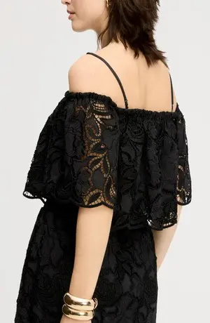 Sam Edelman Lace Off-the-shoulder Crop Top