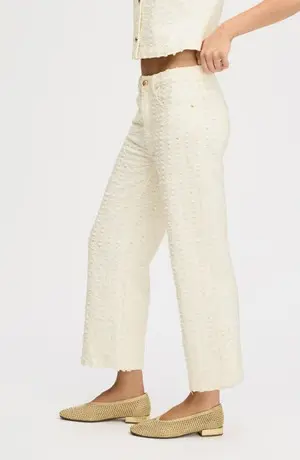 Sam Edelman High-waist Frayed Cotton Pants