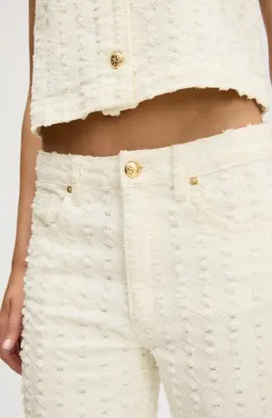 Sam Edelman High-waist Frayed Cotton Pants