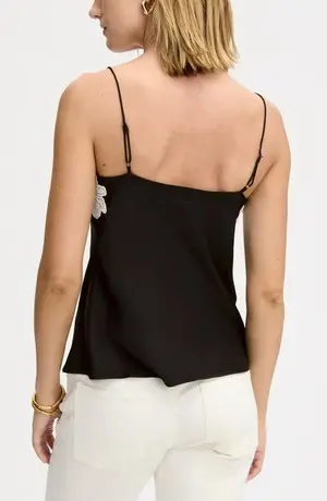 Sam Edelman Lace Trim Camisole - True Black