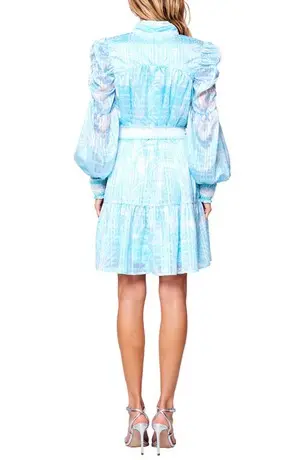 CIEBON Abstract Print Long Sleeve Dress