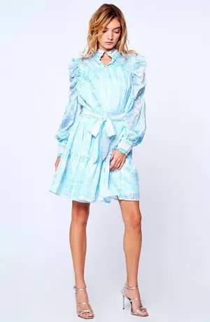 CIEBON Abstract Print Long Sleeve Dress