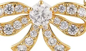 Nadri Bow Necklace & Earrings Set - Gold