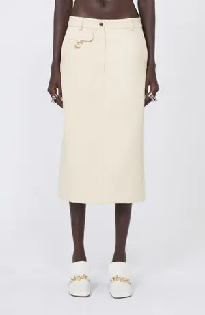 Sportmax Adepto Cotton Blend Twill Pencil Skirt