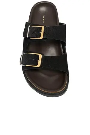 THE ROW Buckle Slide Sandals - Black