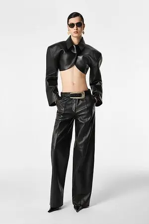 Revolve Agnes Leather Cropped Trousers