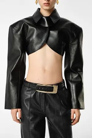 Revolve Agnes Leather Cropped Trousers