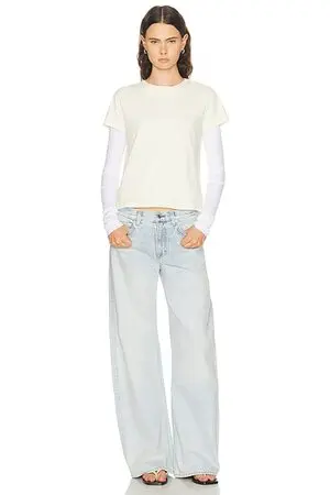 AGOLDE Long Line Adine Tee Shirt - Blonde