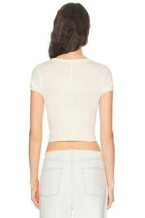 Enza Costa Supima Baby Rib Cropped Tee