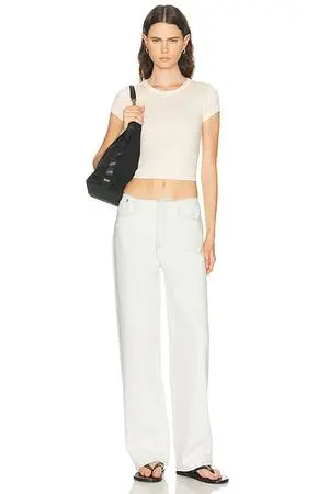 Enza Costa Supima Baby Rib Cropped Tee