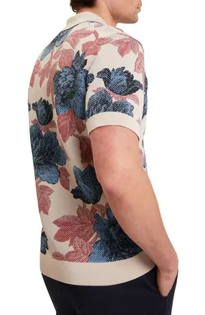 Ted Baker London Ashqara Floral Knit Button-up Shirt - Beige