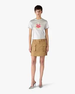 Casablanca Beige Cotton Pocket Mini Skirt - Multicolor