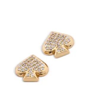 Kate Spade New York Everyday Spade Pave Stud Earrings - Clear/gold
