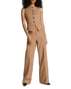 Spanx Wellsuited Tailored Button-down Vest - Heather Camel