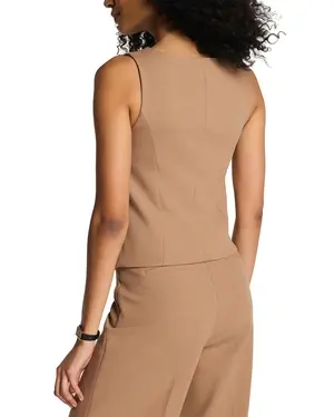 Spanx Wellsuited Tailored Button-down Vest - Heather Camel