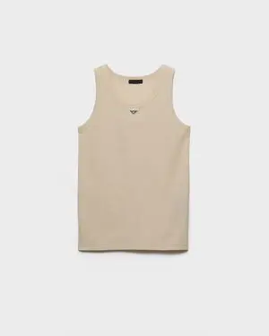 Prada Cotton Tank Top - Neutral