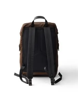 Prada Re-nylon And Saffiano Leather Backpack - Brown