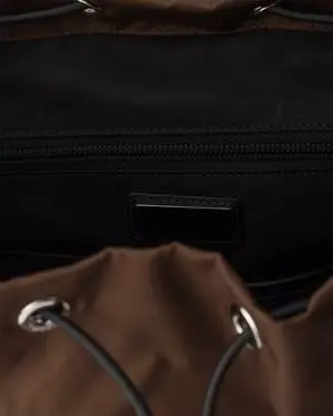 Prada Re-nylon And Saffiano Leather Backpack - Brown