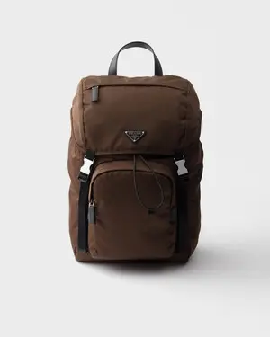 Prada Re-Nylon And Saffiano Leather Backpack Sienna
